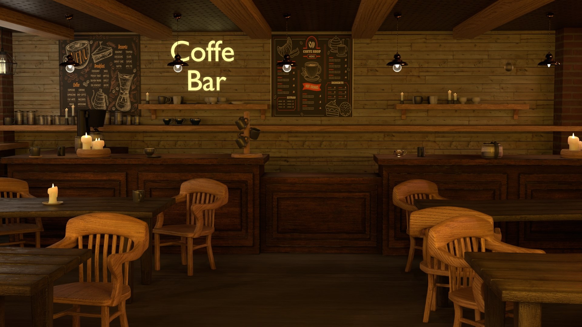 3D Coffee Shop - TurboSquid 2021347
