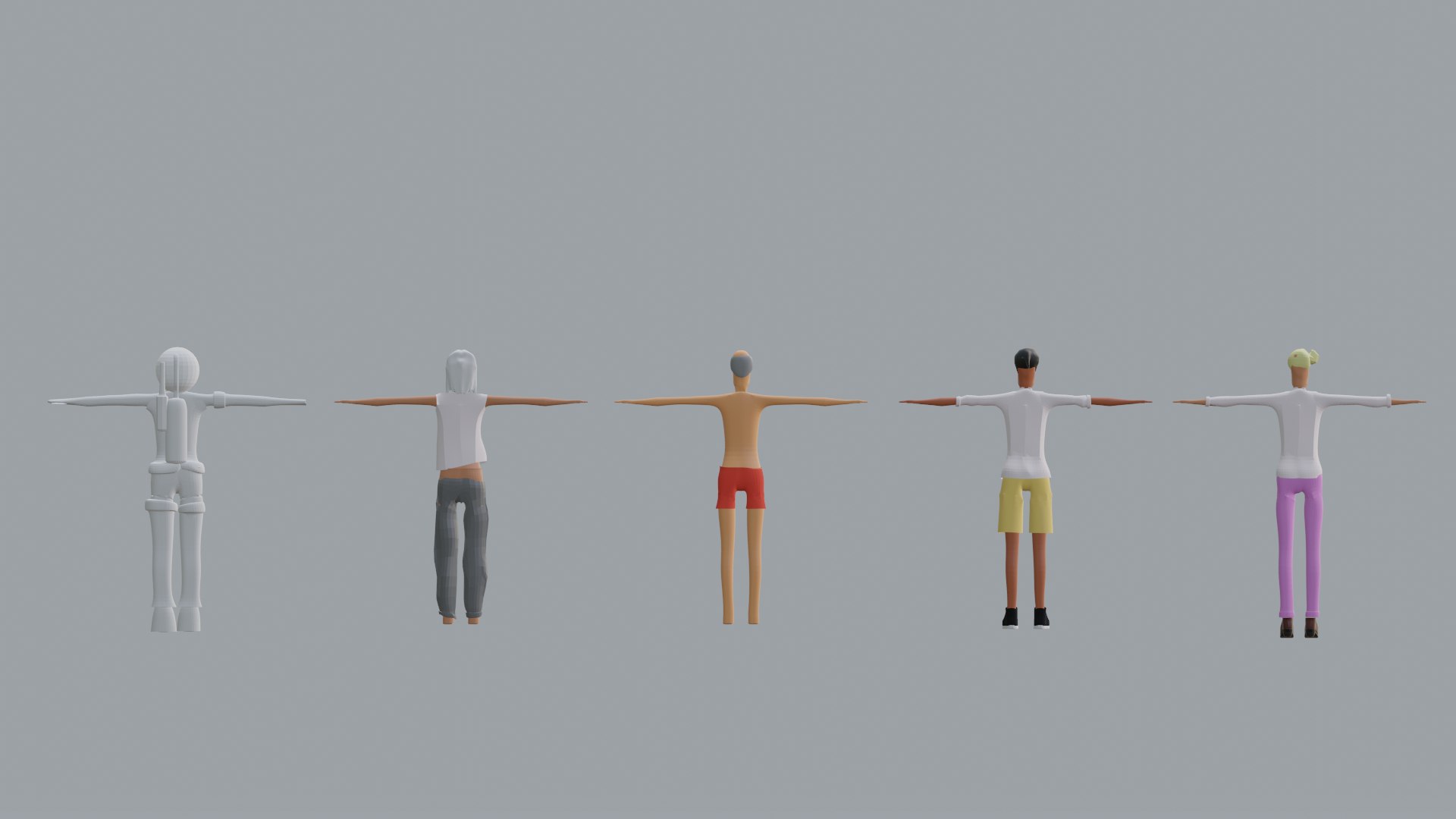 3D Low Poly Male Character Set - TurboSquid 2178006