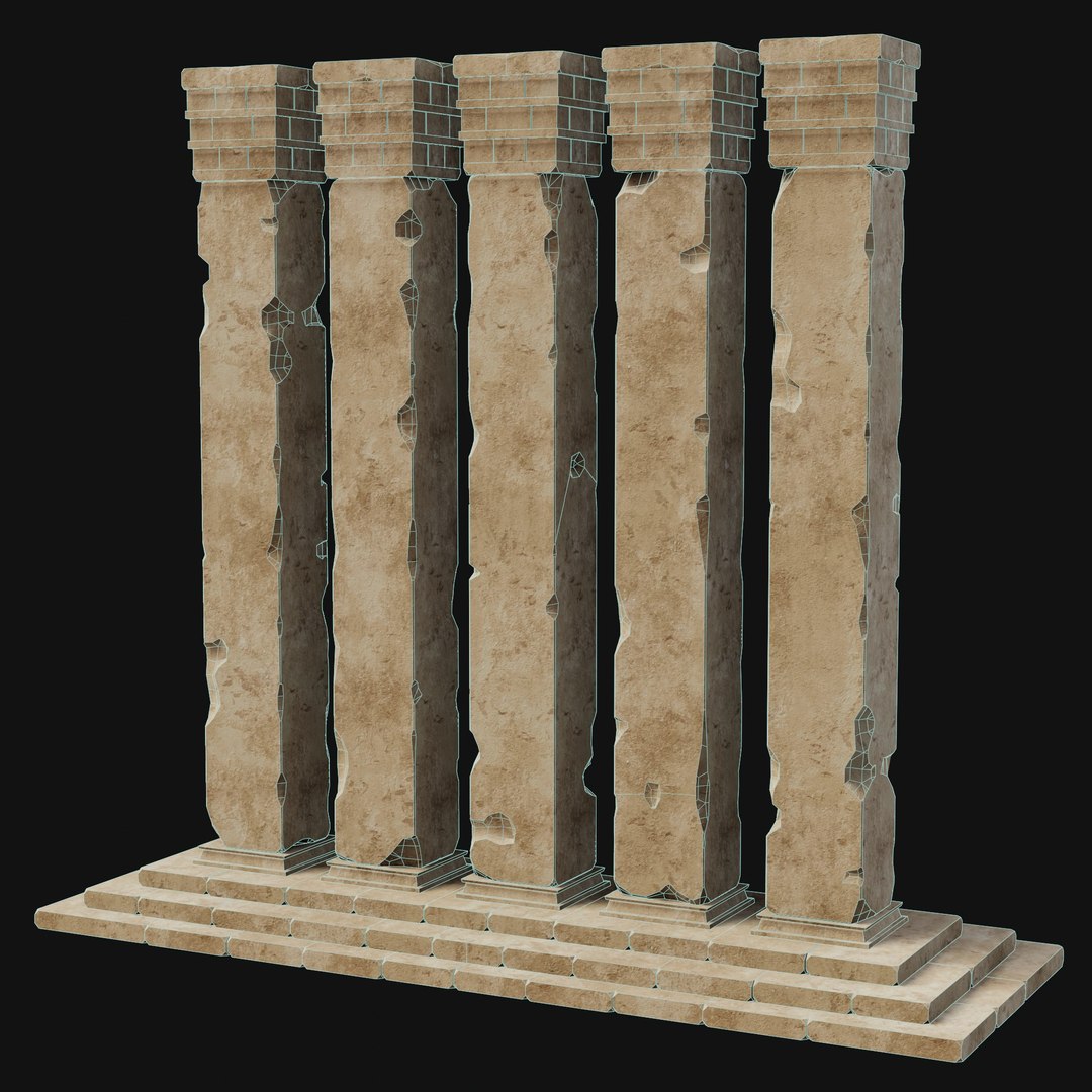ANCIENT MONUMENTS COLUMN STATUE DESERT EGYPT TOWER COLLECTION 3D model ...