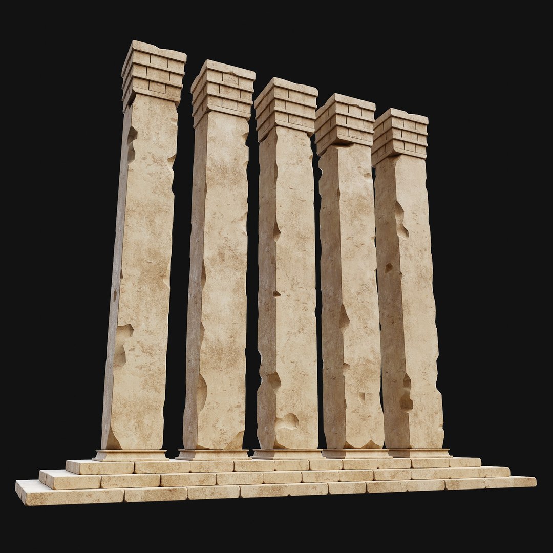ANCIENT MONUMENTS COLUMN STATUE DESERT EGYPT TOWER COLLECTION 3D model ...