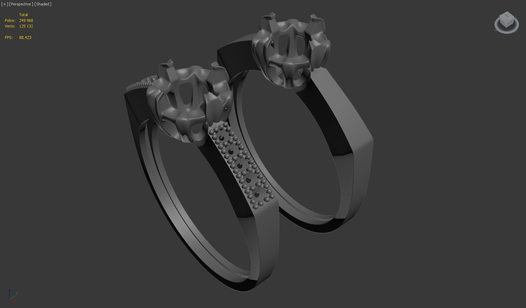 3d cnc diamond gold model