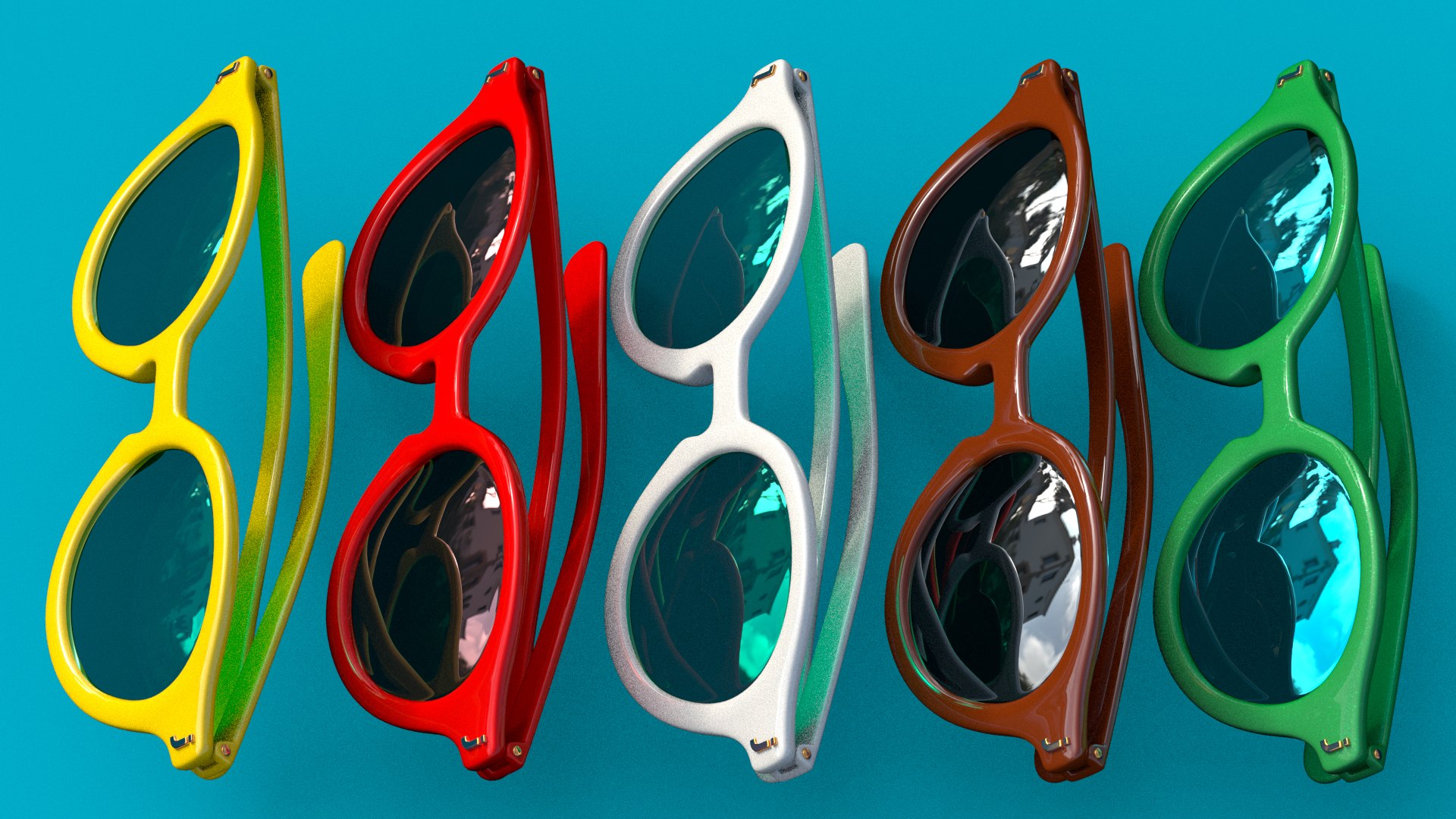Sunglasses In 5 Different Colors 3D - TurboSquid 1956833