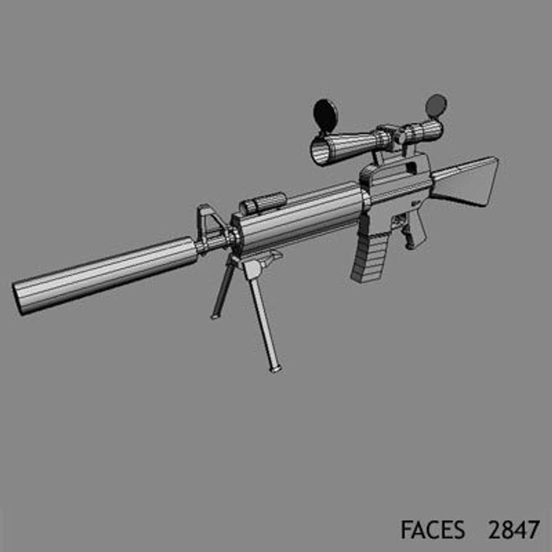 M16 Sniper 3d Model