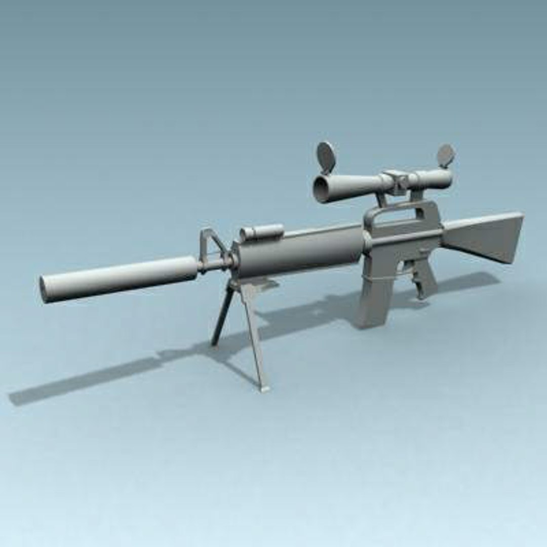 M16 Sniper 3d Model