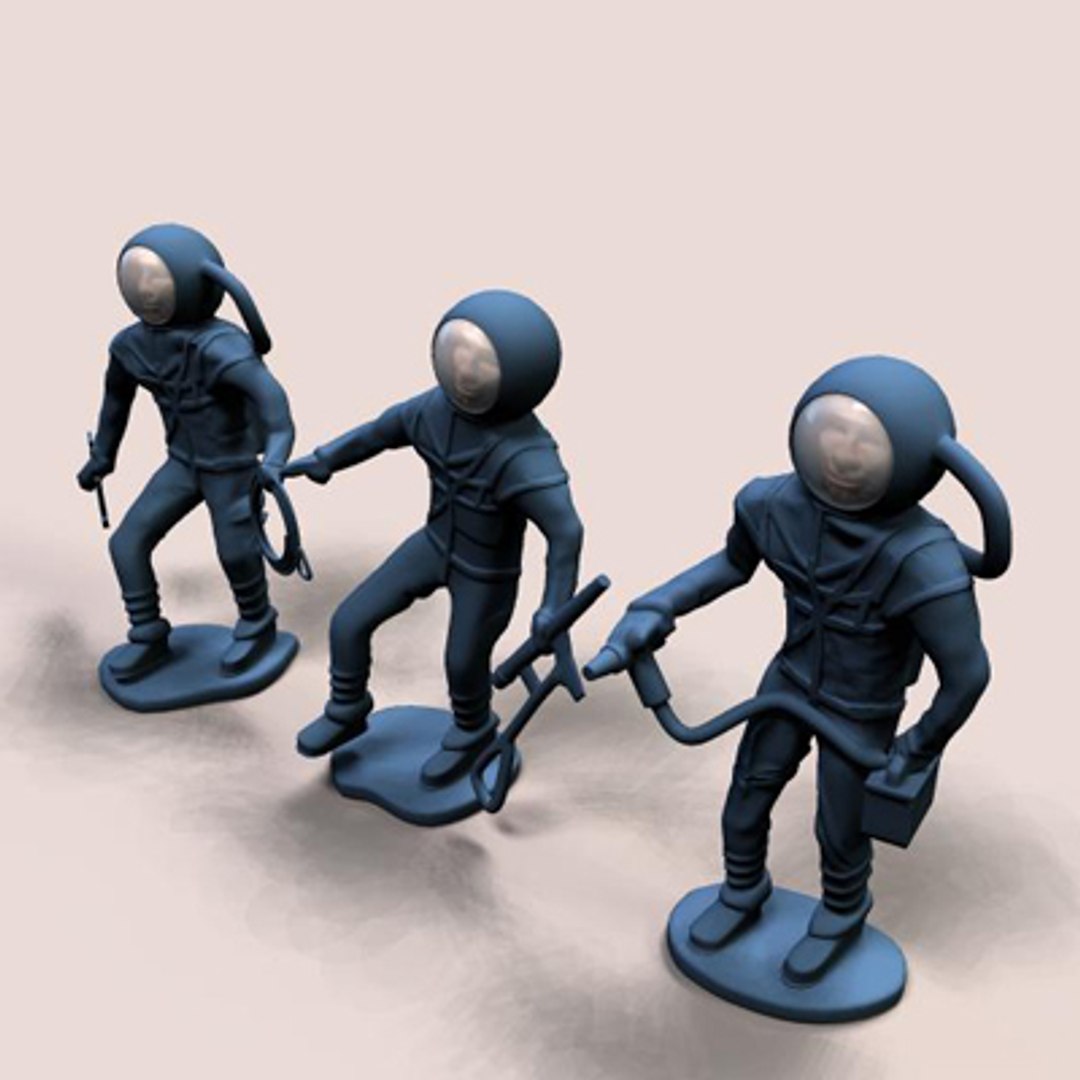 Plastic Spacemen Toy 3d 3ds
