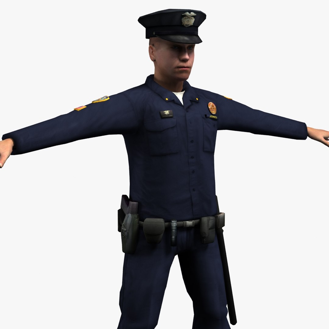 policeman police man 3d model