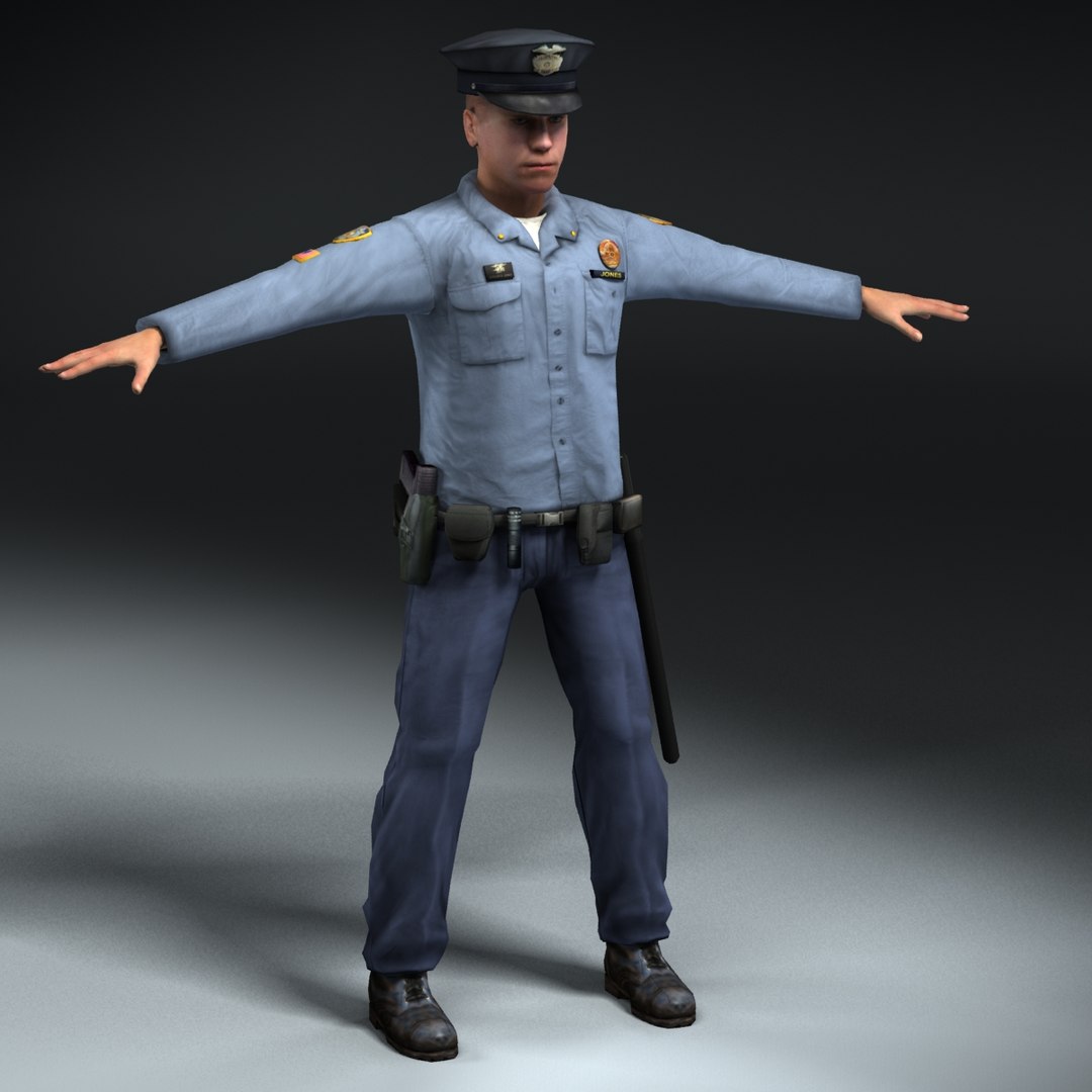 Policeman Police Man 3d Model