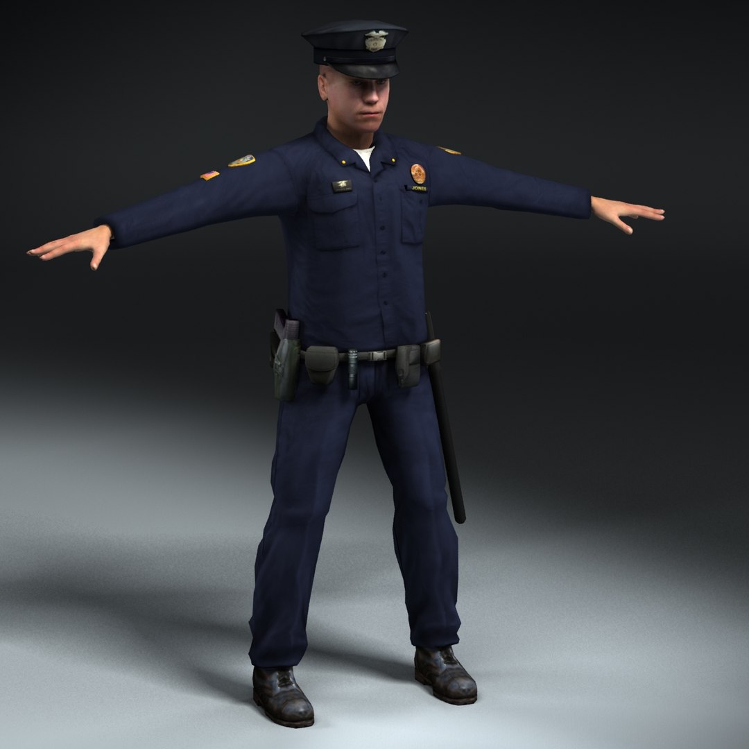 Policeman Police Man 3d Model