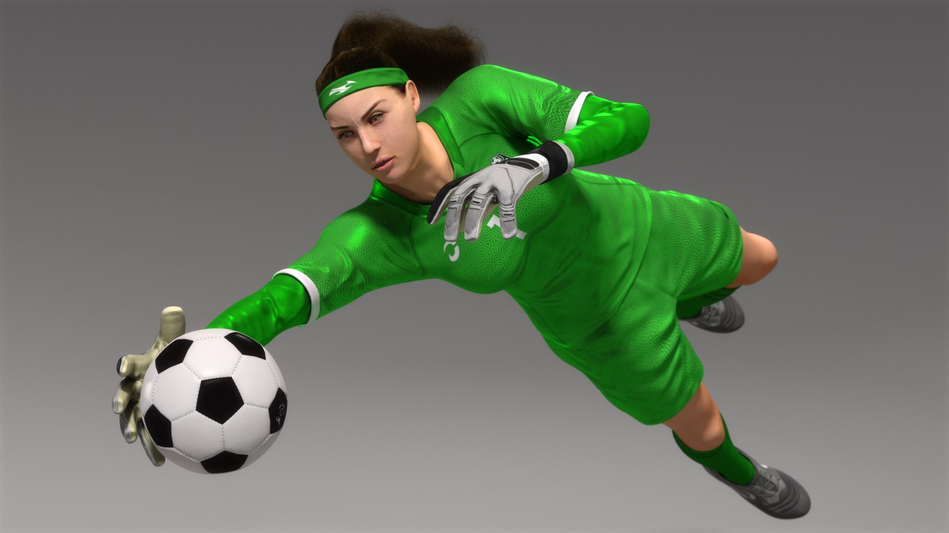 3D Female Goalkeeper Animated HQ Model - TurboSquid 1891269