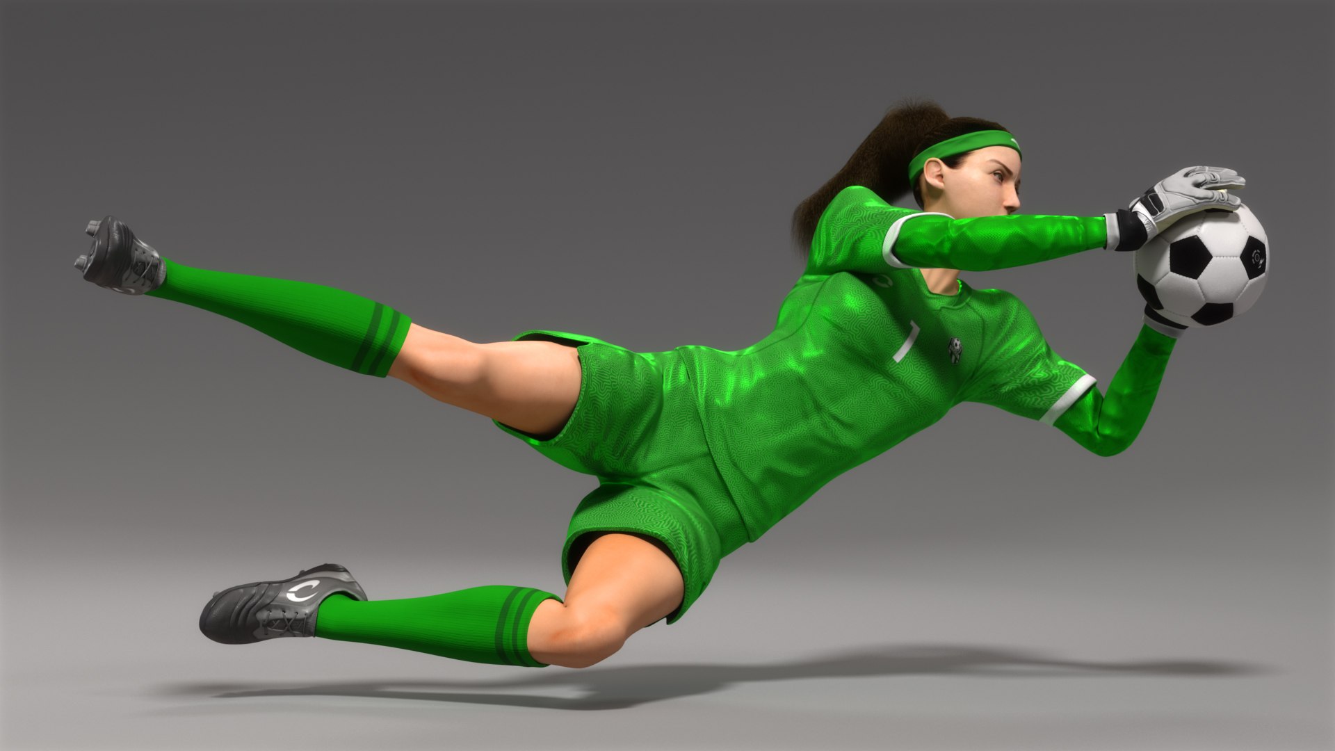 3D Female Goalkeeper Animated HQ model - TurboSquid 1891269