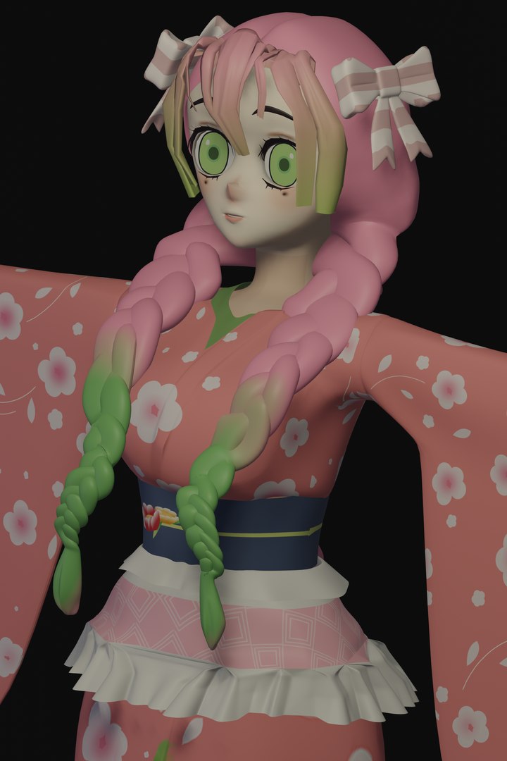 3D Mitsuri Kimono - TurboSquid 2290744