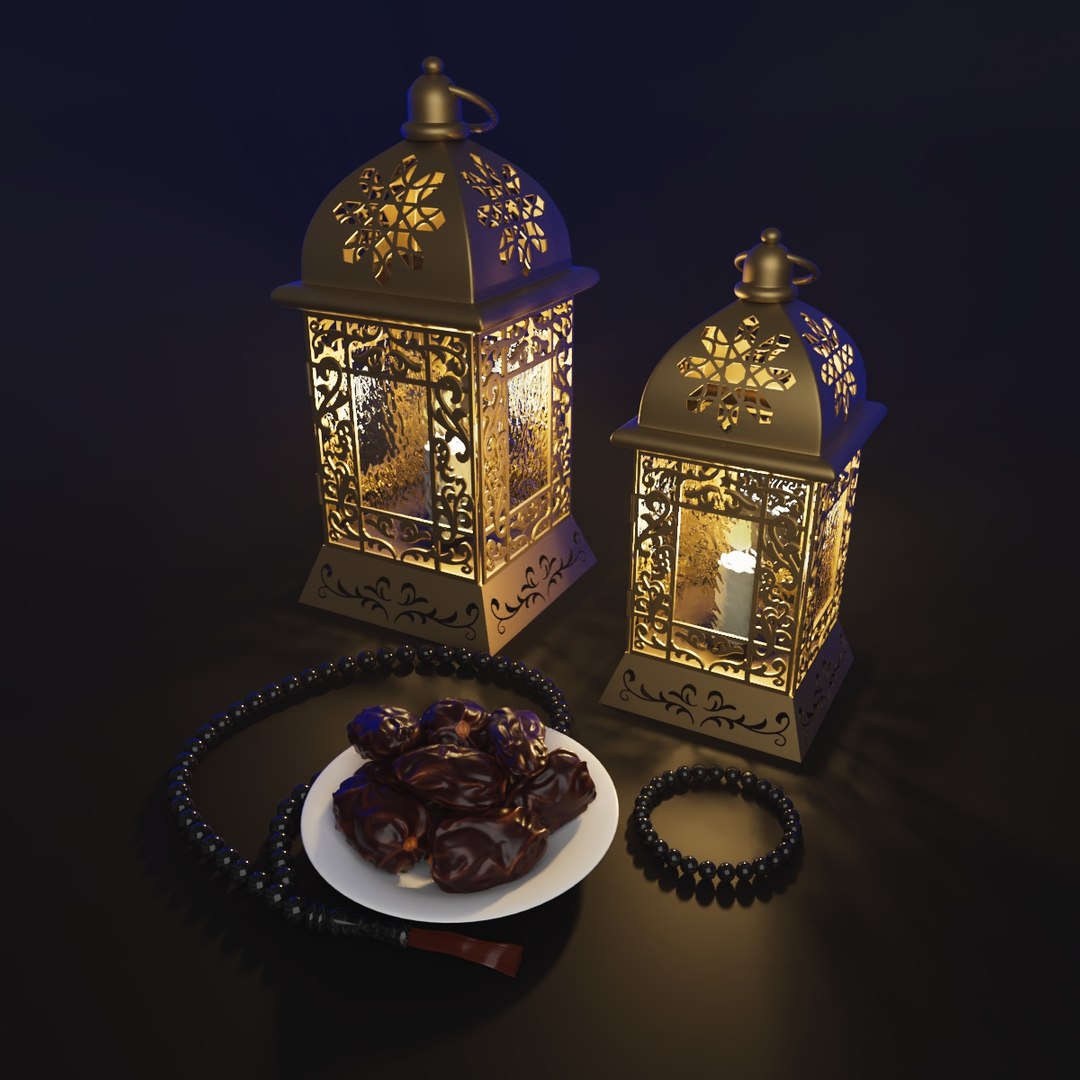 Ramadan Fanoos Lantern Islamic And Dates 3D Model - TurboSquid 2368133