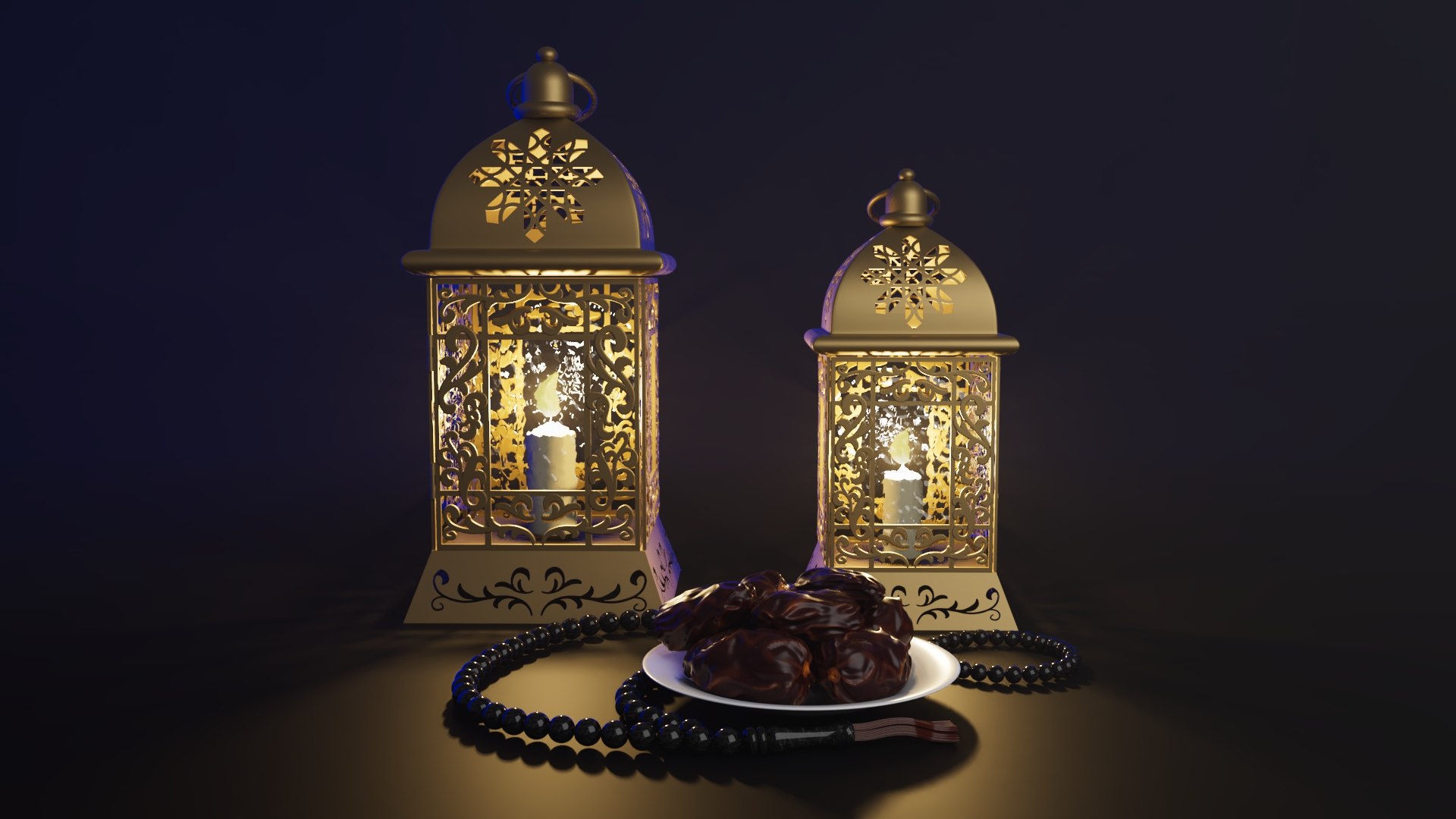 Ramadan Fanoos Lantern Islamic And Dates 3D Model - TurboSquid 2368133