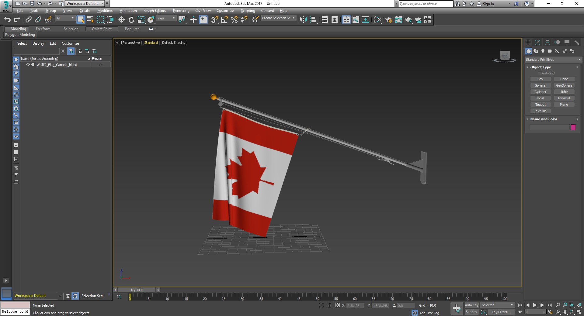 3D Wall Flag Canada T2 Model - TurboSquid 2232964