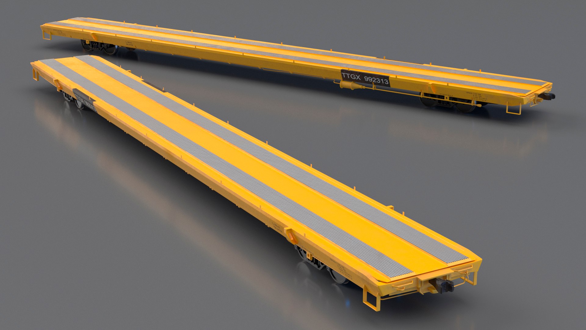 Rail Flatcar Cargo Transporter 3D Model - TurboSquid 2304596