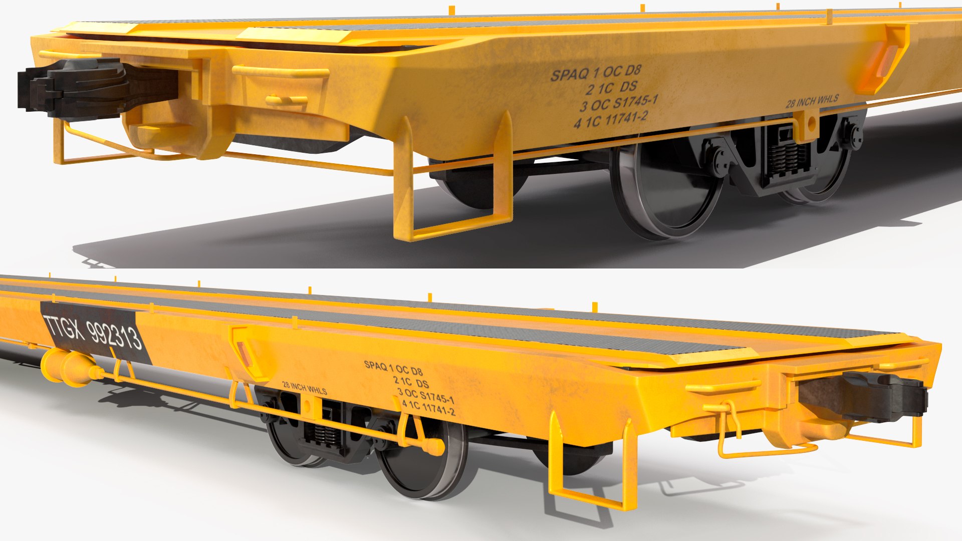 Rail Flatcar Cargo Transporter 3D Model - TurboSquid 2304596