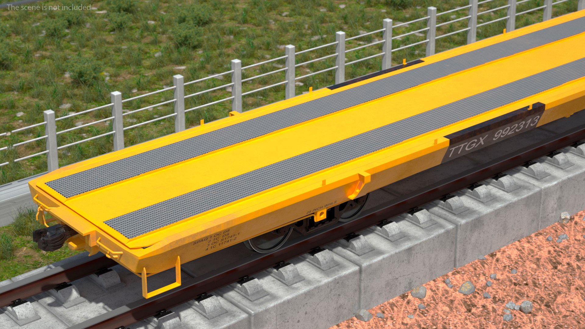 Rail Flatcar Cargo Transporter 3D Model - TurboSquid 2304596