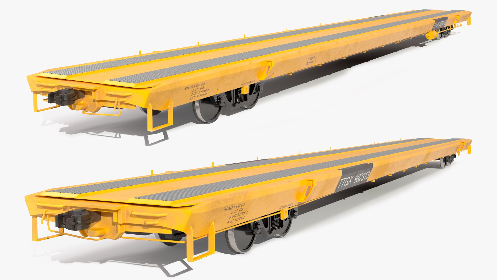 Rail Flatcar Cargo Transporter 3D Model - TurboSquid 2304596
