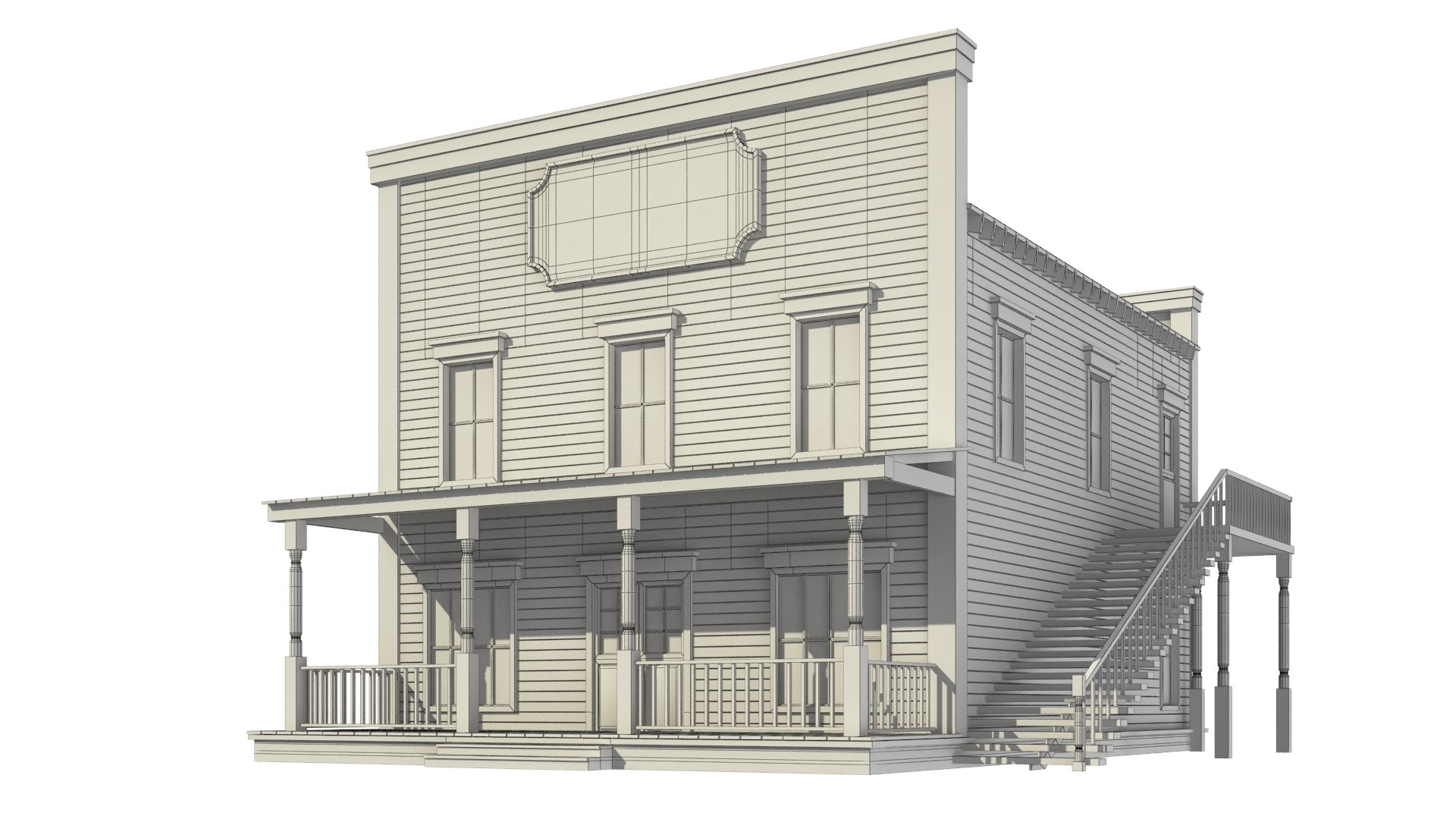 3D Detailed Western Bank - TurboSquid 2164538