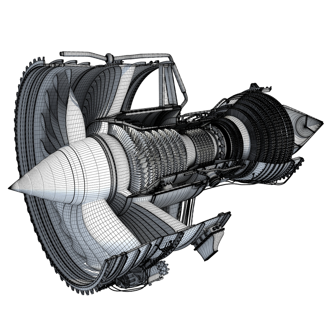 3D turbofan engine cutaway - TurboSquid 1243789