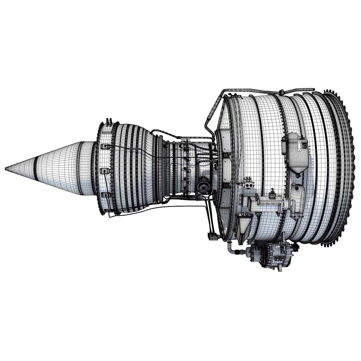 3D turbofan engine cutaway - TurboSquid 1243789