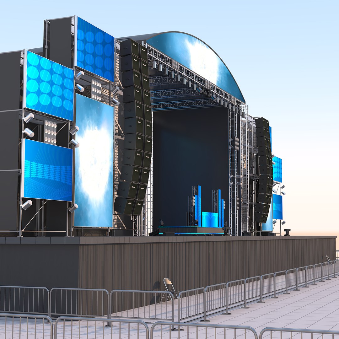 3D Mega Stage DJ Set -Day model - TurboSquid 1895187