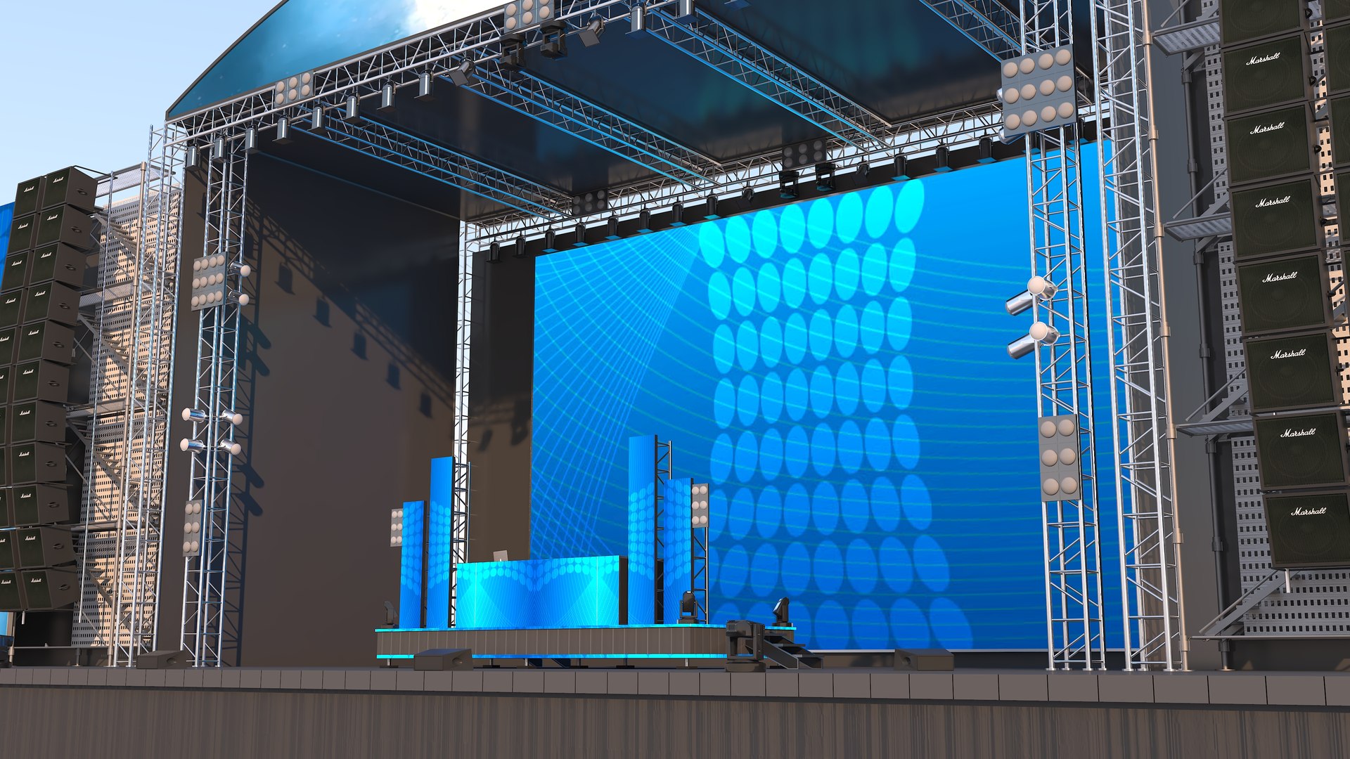 3D Mega Stage DJ Set -Day Model - TurboSquid 1895187