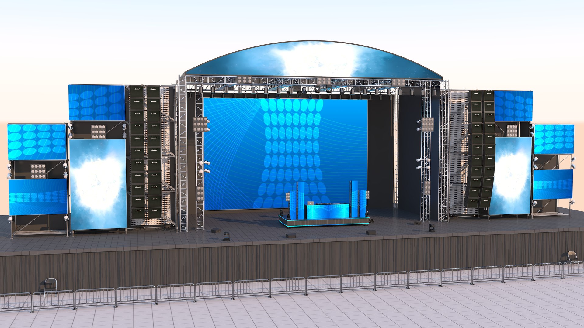 3D Mega Stage DJ Set -Day Model - TurboSquid 1895187