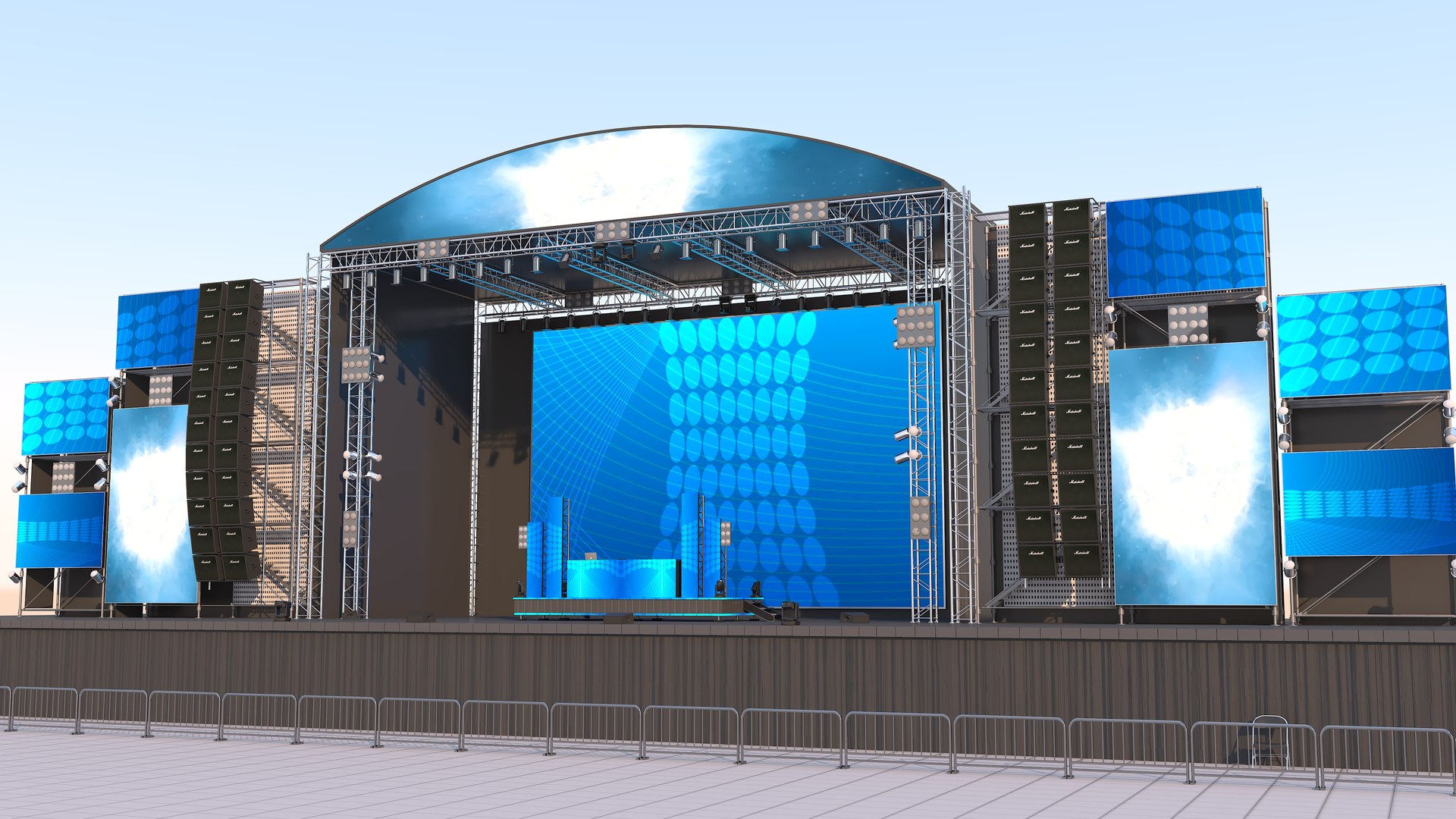 3D Mega Stage DJ Set -Day Model - TurboSquid 1895187