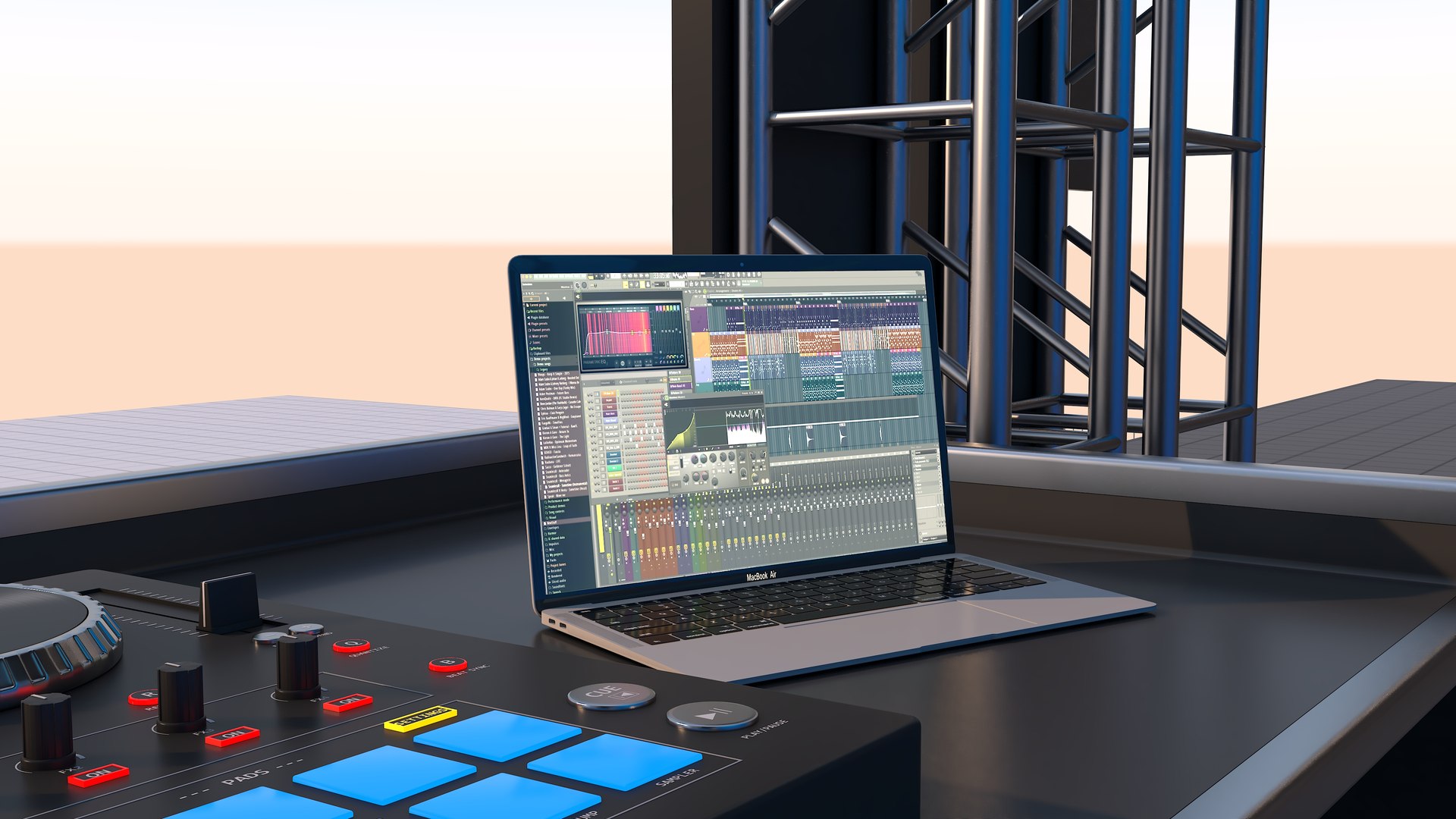 3D Mega Stage DJ Set -Day Model - TurboSquid 1895187