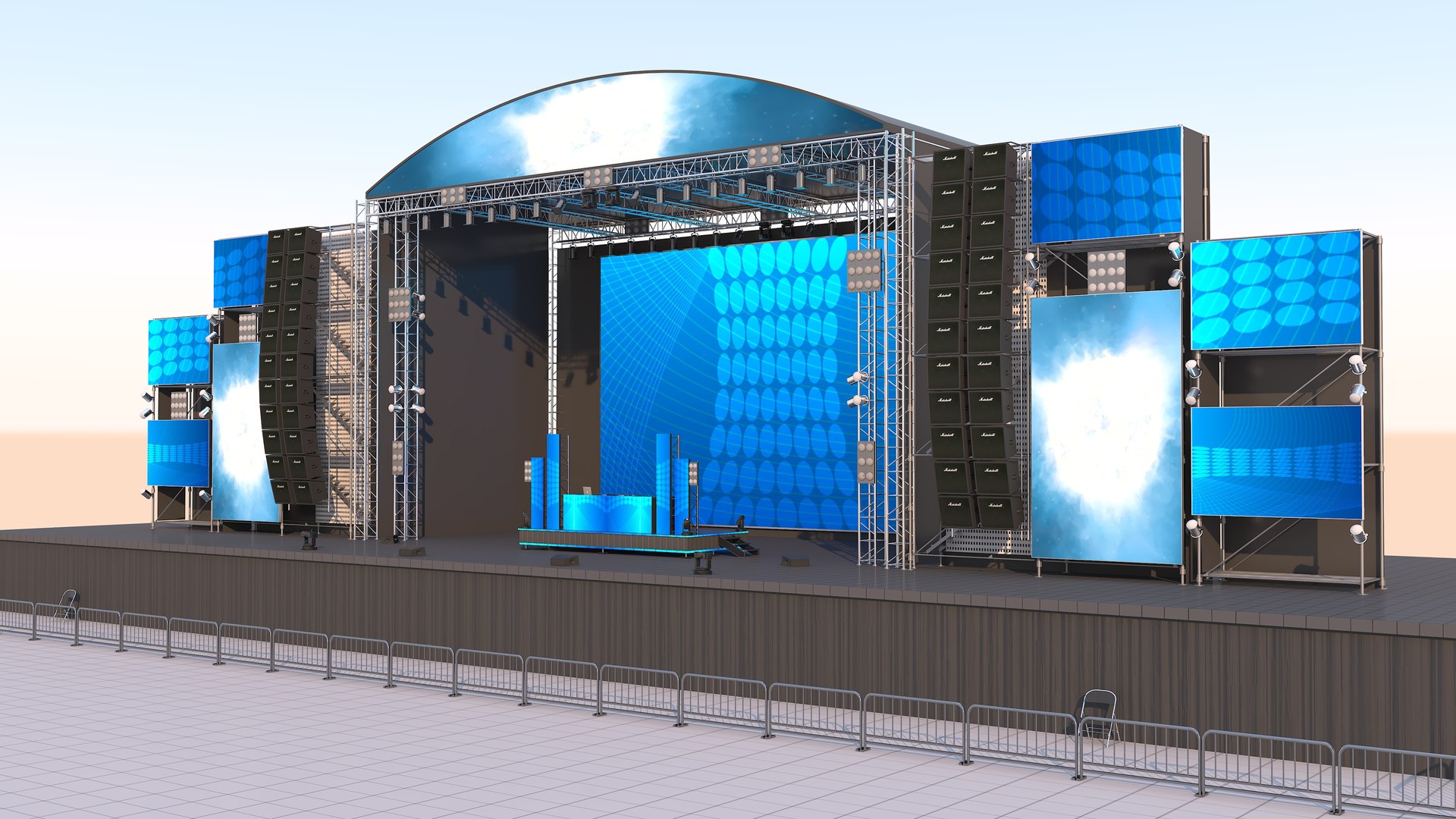 3D Mega Stage DJ Set -Day Model - TurboSquid 1895187