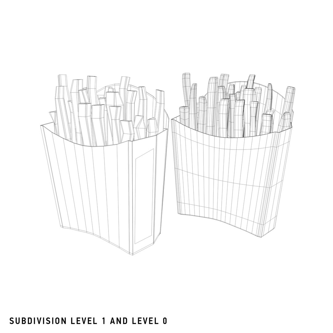 3D French Fries Packing Model - TurboSquid 1331704