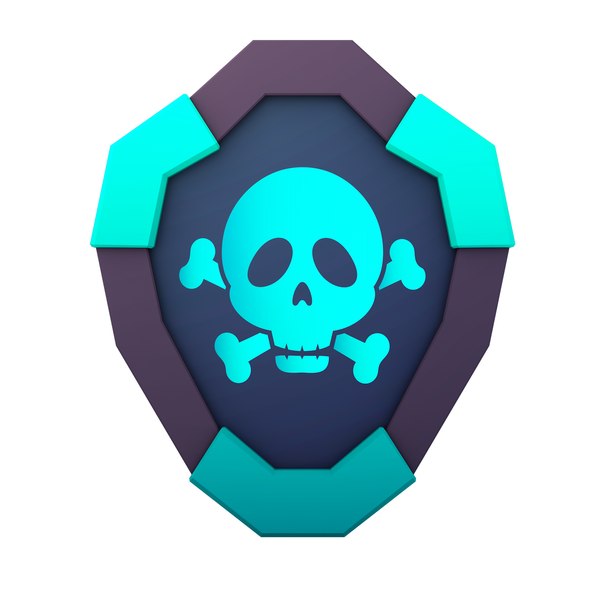 Cartoon skeleton shield 3D - TurboSquid 1403600