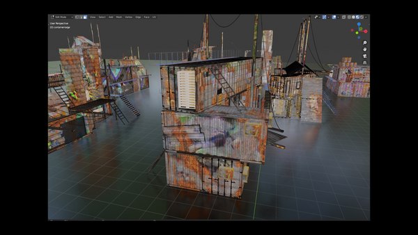 3D kitbash shipping container themed model - TurboSquid 1622196