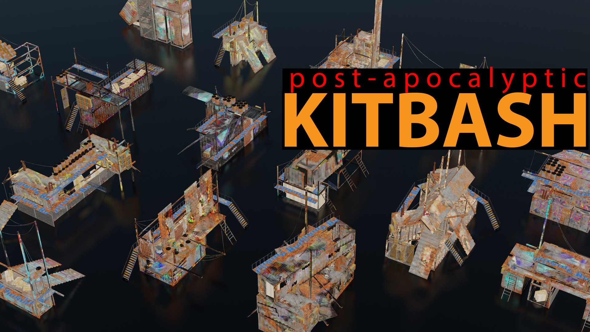 3D Kitbash Shipping Container Themed Model - TurboSquid 1622196