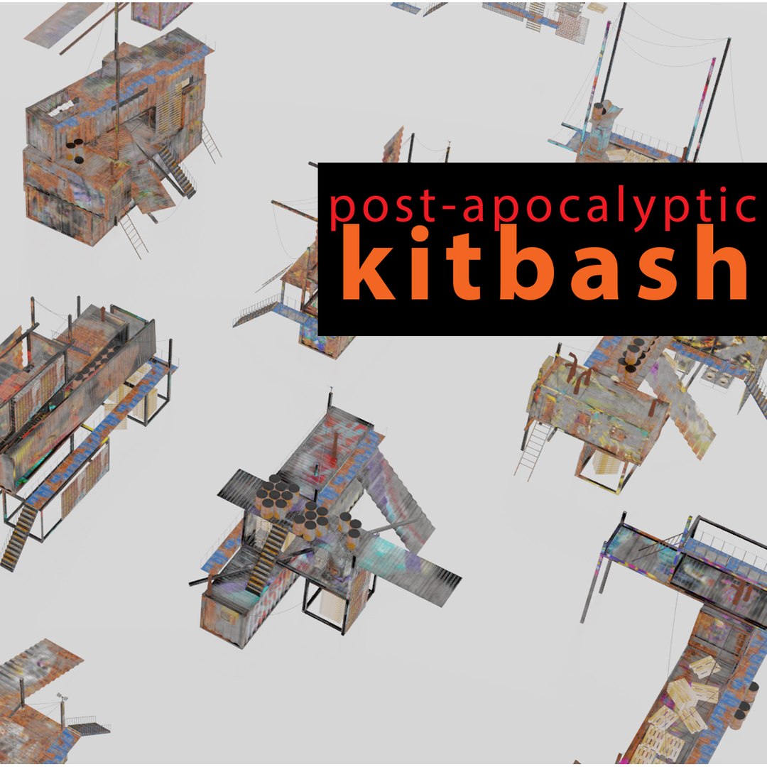 3D Kitbash Shipping Container Themed Model - TurboSquid 1622196