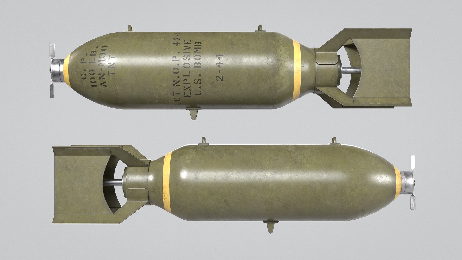 3D AN-M30 100 Lb Bomb Model - TurboSquid 2317441