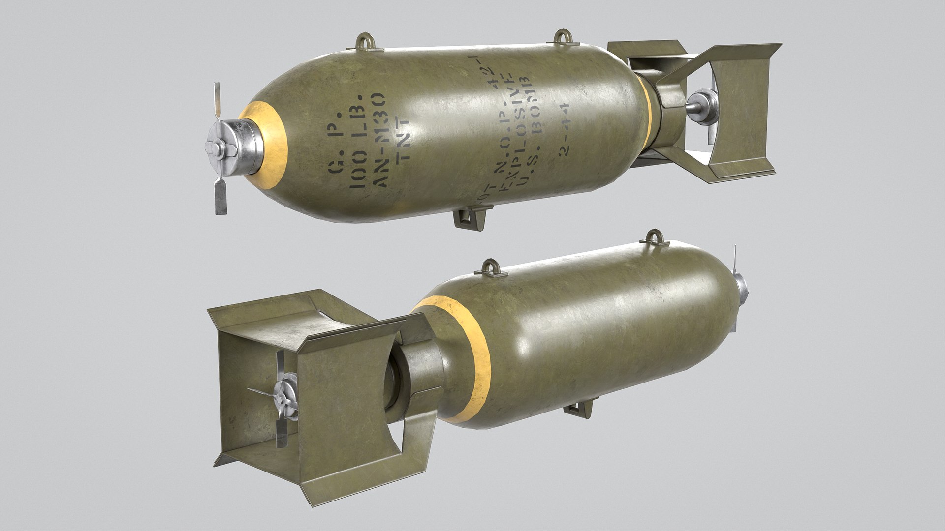 3D AN-M30 100 Lb Bomb Model - TurboSquid 2317441