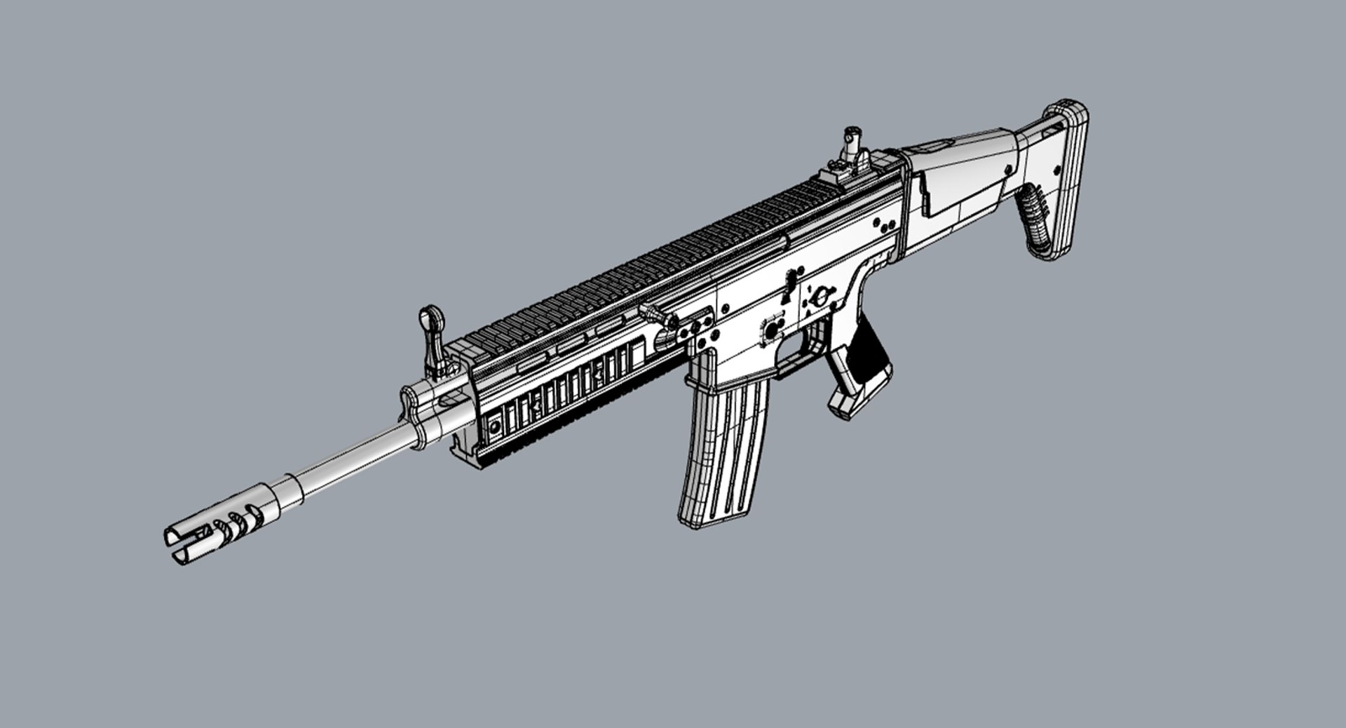 Fn Scar-l Assault Rifle Model - TurboSquid 1583477