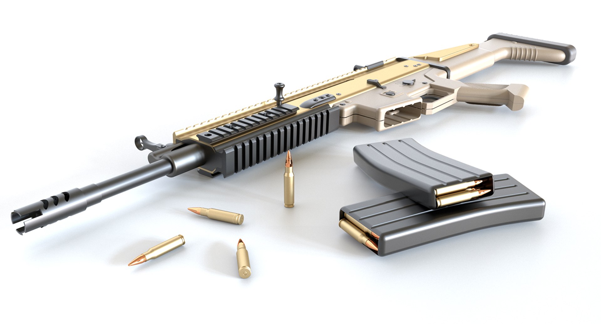 Fn Scar-l Assault Rifle Model - TurboSquid 1583477