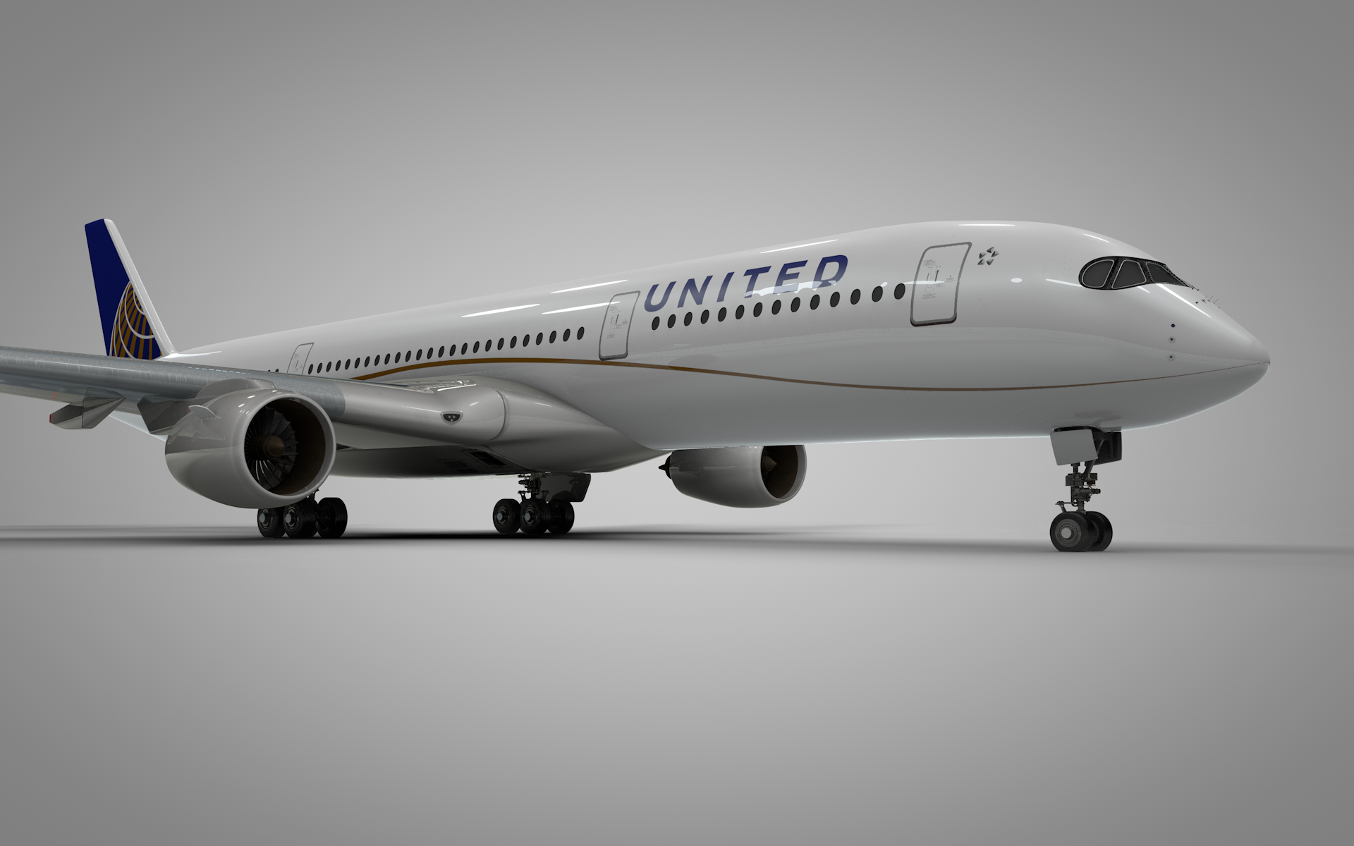 A350-900 united airlines l1091 model - TurboSquid 1647340