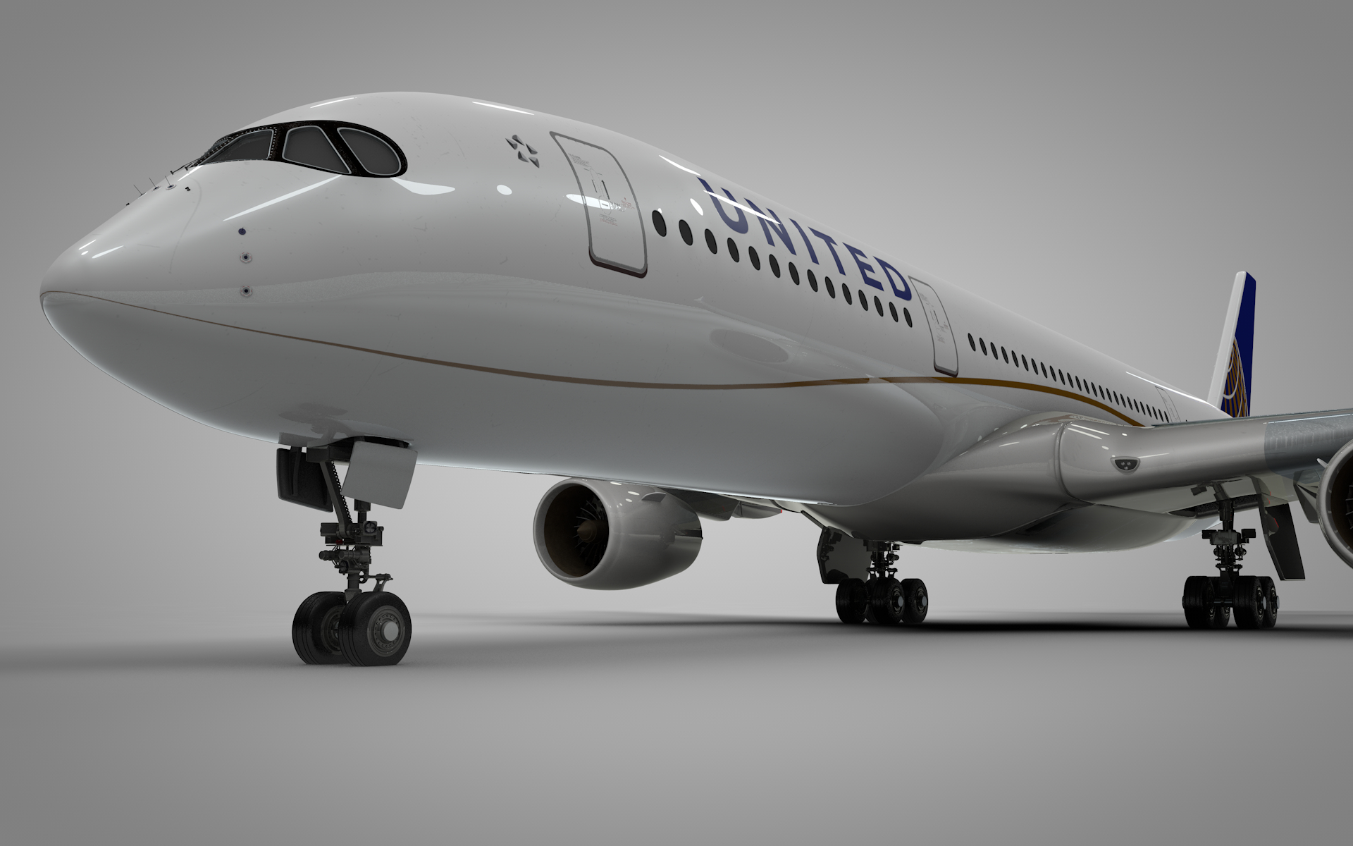 A350-900 united airlines l1091 model - TurboSquid 1647340