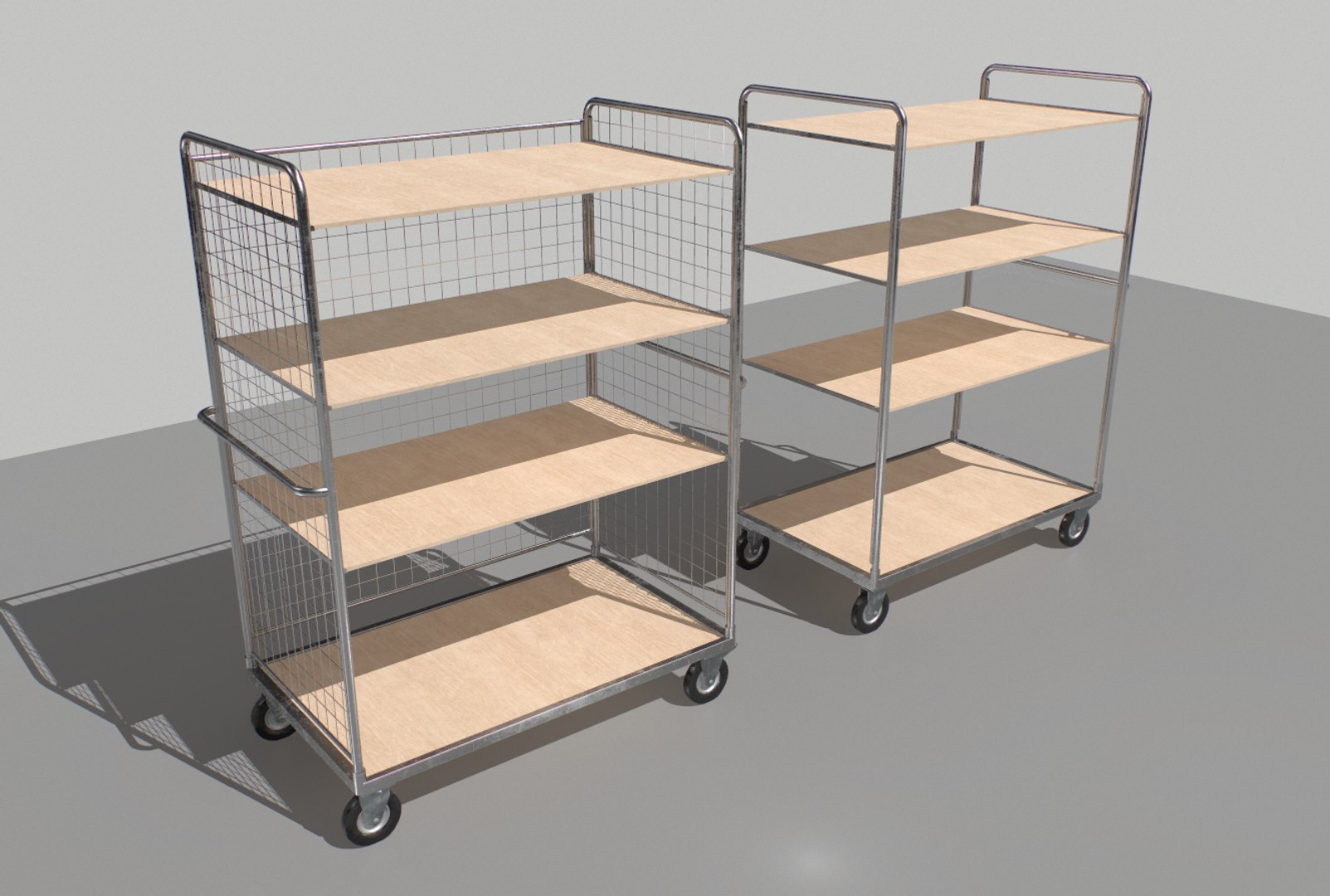 3D Industrial Trolleys Warehouses Model - TurboSquid 1564200
