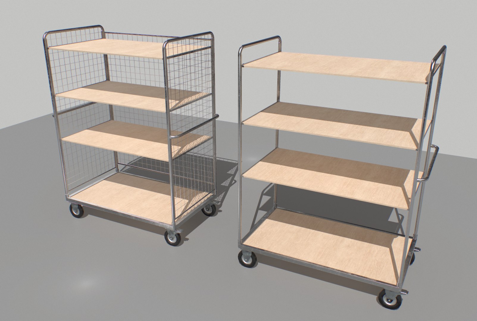 3D Industrial Trolleys Warehouses Model - TurboSquid 1564200