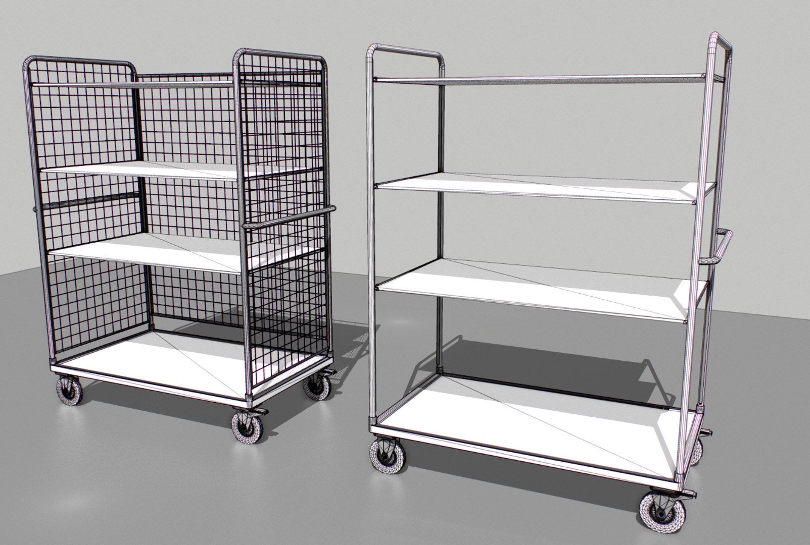 3D Industrial Trolleys Warehouses Model - TurboSquid 1564200