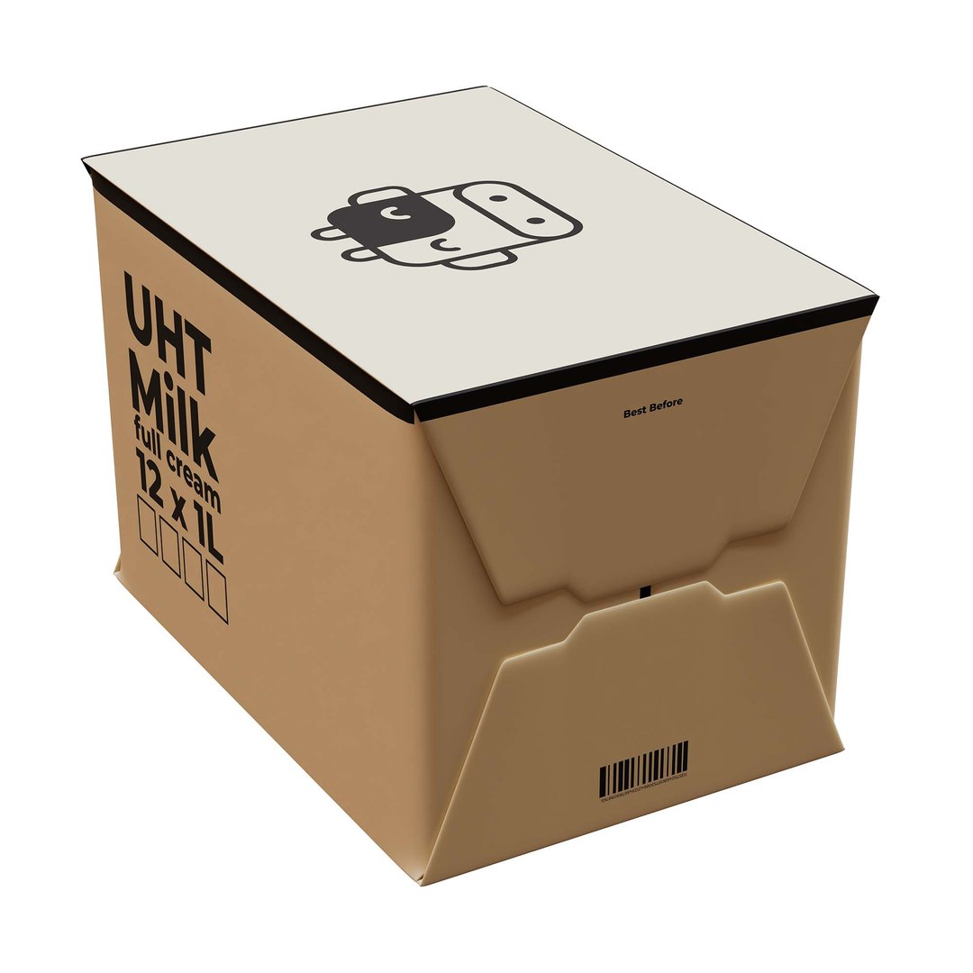 3D Model Milk Carton Package 12 X 1 Liter - TurboSquid 2323931