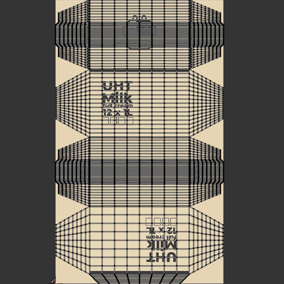3D Model Milk Carton Package 12 X 1 Liter - TurboSquid 2323931