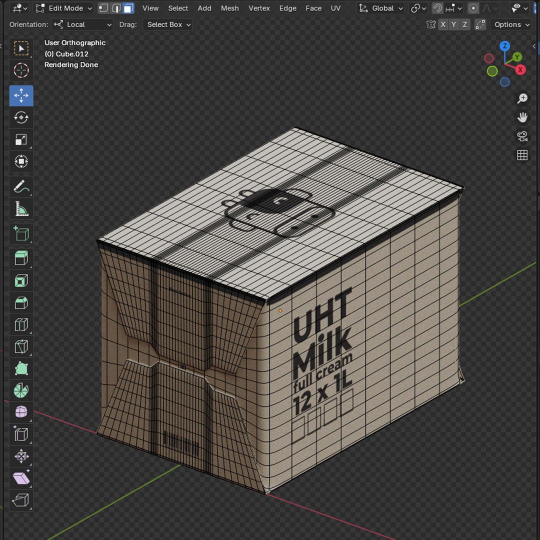 3D Model Milk Carton Package 12 X 1 Liter - TurboSquid 2323931