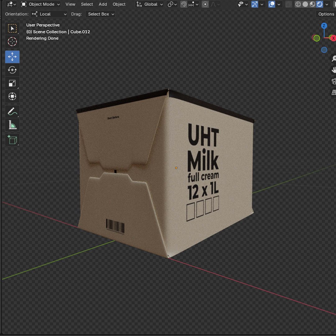 3D Model Milk Carton Package 12 X 1 Liter - TurboSquid 2323931