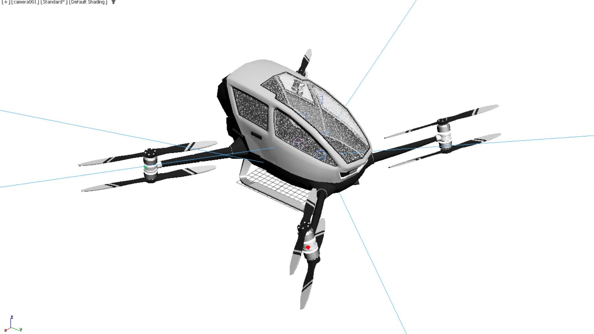 Futuristic Quadcopter Drone Model Model - TurboSquid 2204408